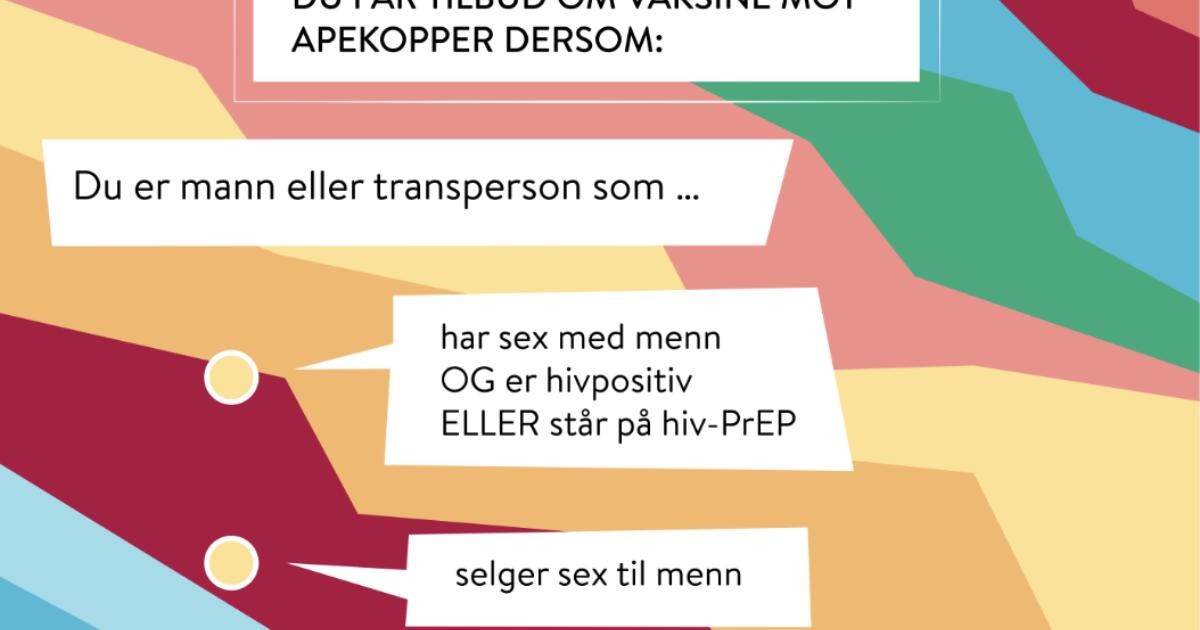 Nye kriterier for apekoppvaksine – Helseutvalget
